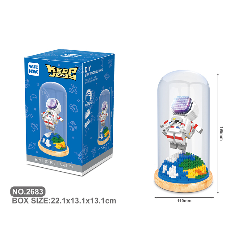 Jual DIY Space Astronot Nano Blok Mainan Mikro-partikel Balok Susun 3D ...