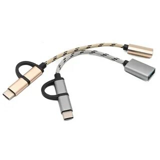 Jual KABEL ADAPTOR OTG USB 2IN1 TYPE C DAN MICRO | Shopee Indonesia