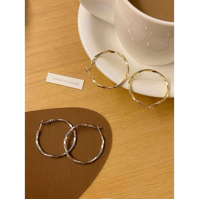 Jual NY Hoops Earring (925 Silver Tusukan) / Anting Giwang Bulat Lilit ...