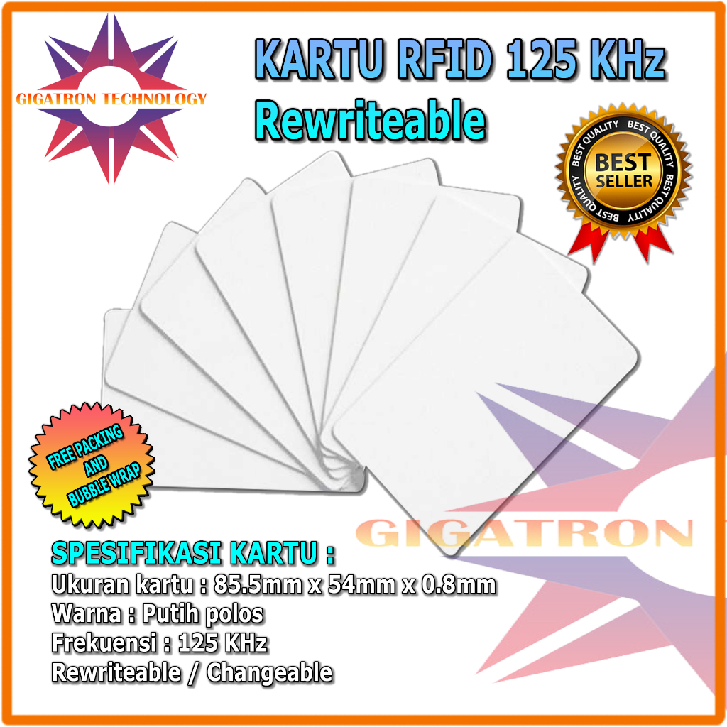 Jual Kartu RFID 125 Khz Card Rewritable Writable Clone Copy Kartu Akses ...