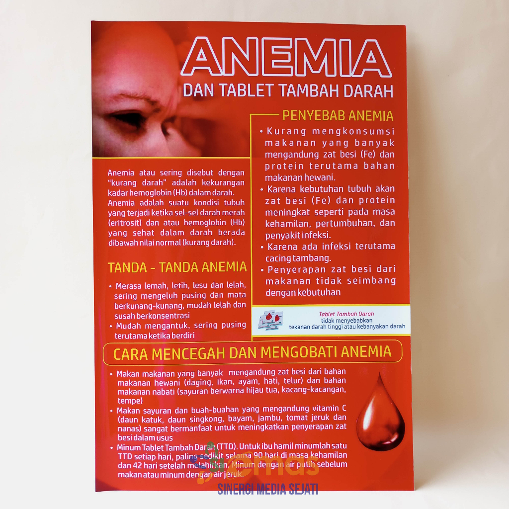 Jual Poster Kesehatan | Poster Anemia | Poster Anemia dan Tablet Tambah ...