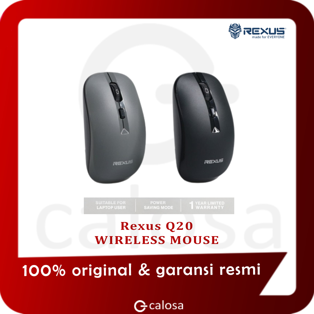 Jual Rexus Q20 Wireless Office Silent Mouse Garansi Resmi Black Grey ...