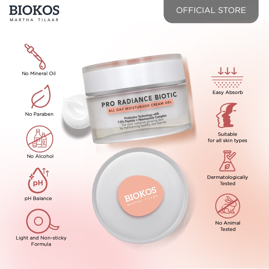 Jual Biokos Probiotic All Day Moisturizer Cream Gel-25ml | Shopee Indonesia