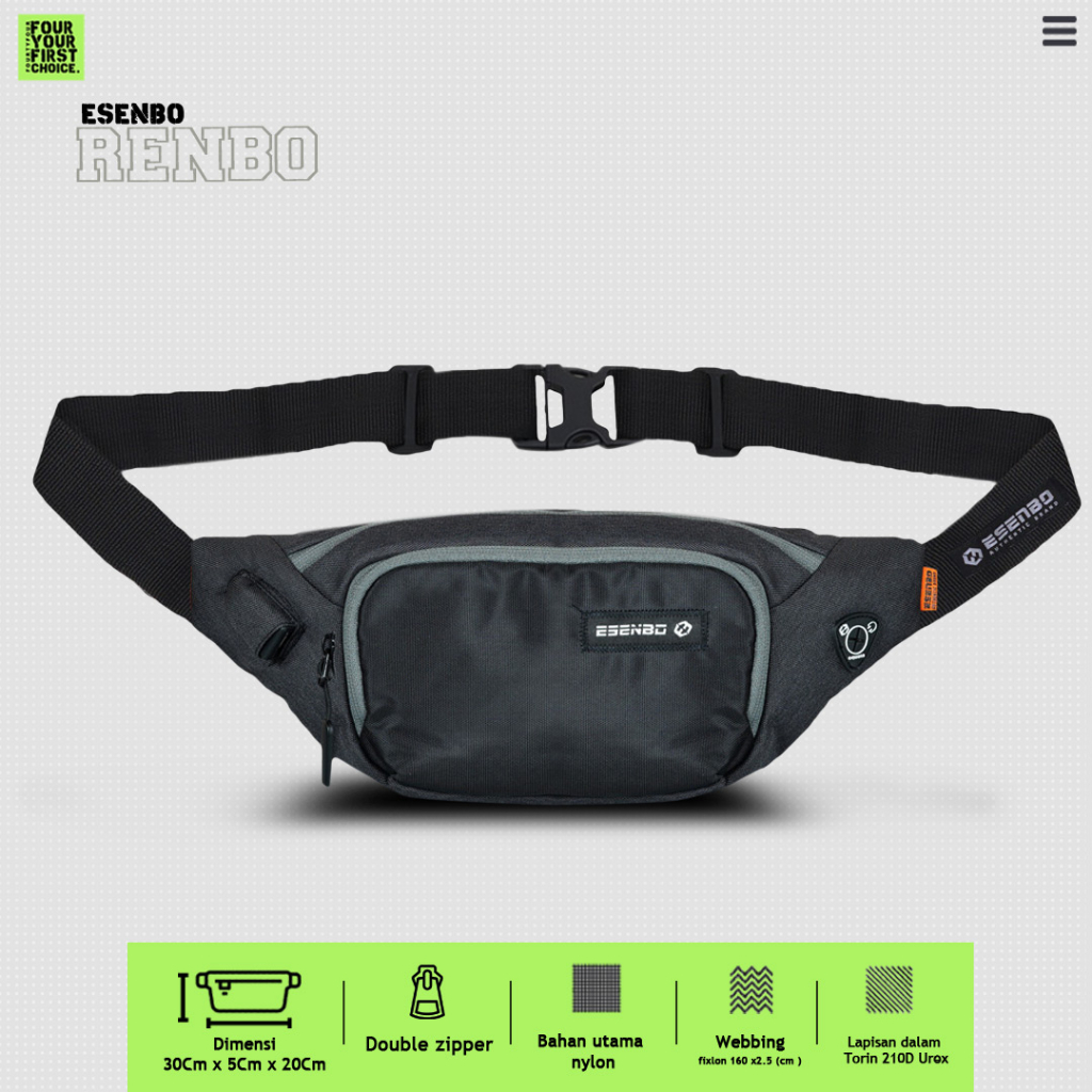 Jual ESENBO Renbo - Tas Pria Waistbag Premium Tas Original Ori | Shopee ...