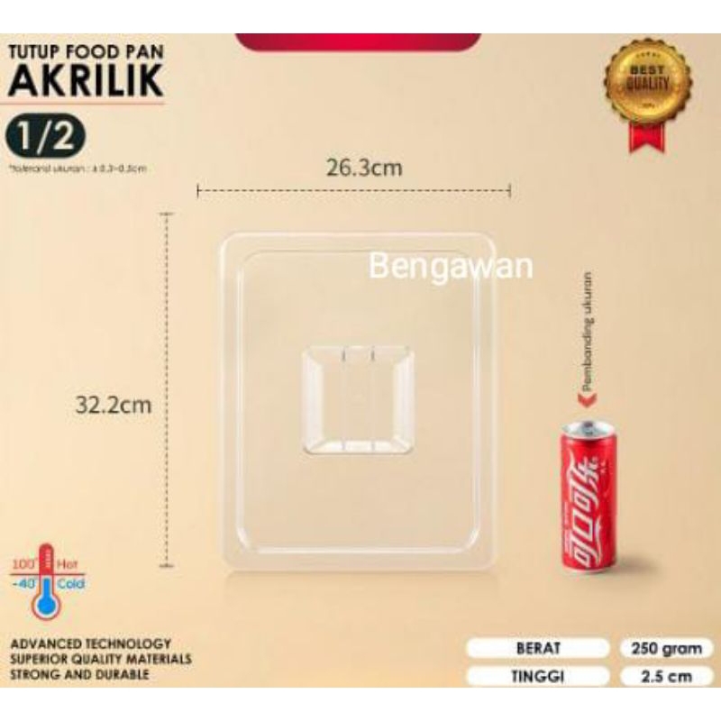 Jual SUBRON Tutup Gastronom Food Pan Akrilik 1/2 1/3 1/4 1/6 1/9 Wadah ...
