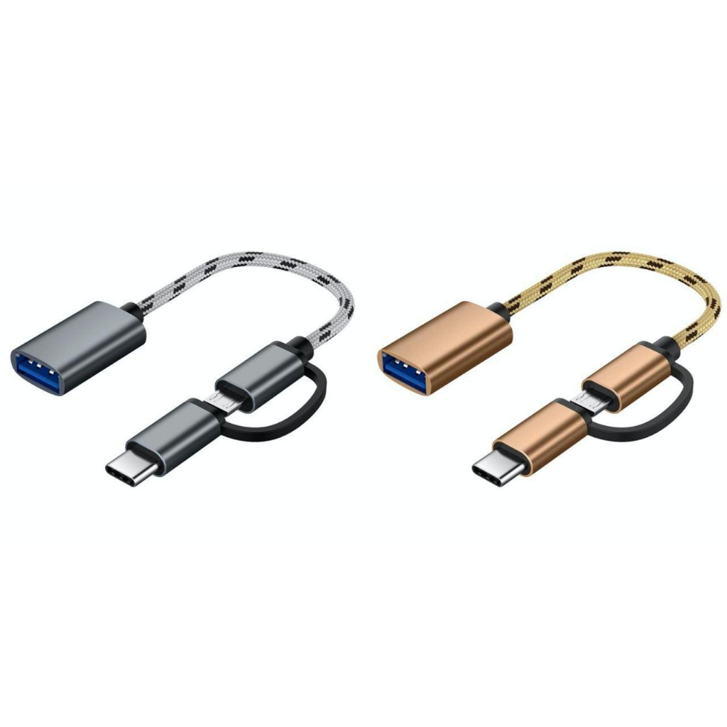Jual KABEL ADAPTOR USB OTG 2IN1 TYPE C DAN MICRO | Shopee Indonesia