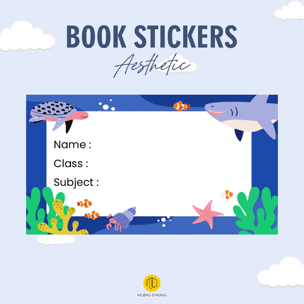Jual STIKER MAPEL ISI 30 PCS / STIKER BUKU CUSTOM TEMA LEBAH LAUT BUNG ...
