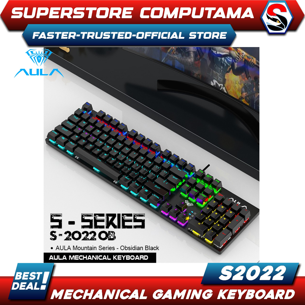 Jual Keyboard Gaming Mechanical AULA S-2022 Fullsize RGB-AULA S2022 ...