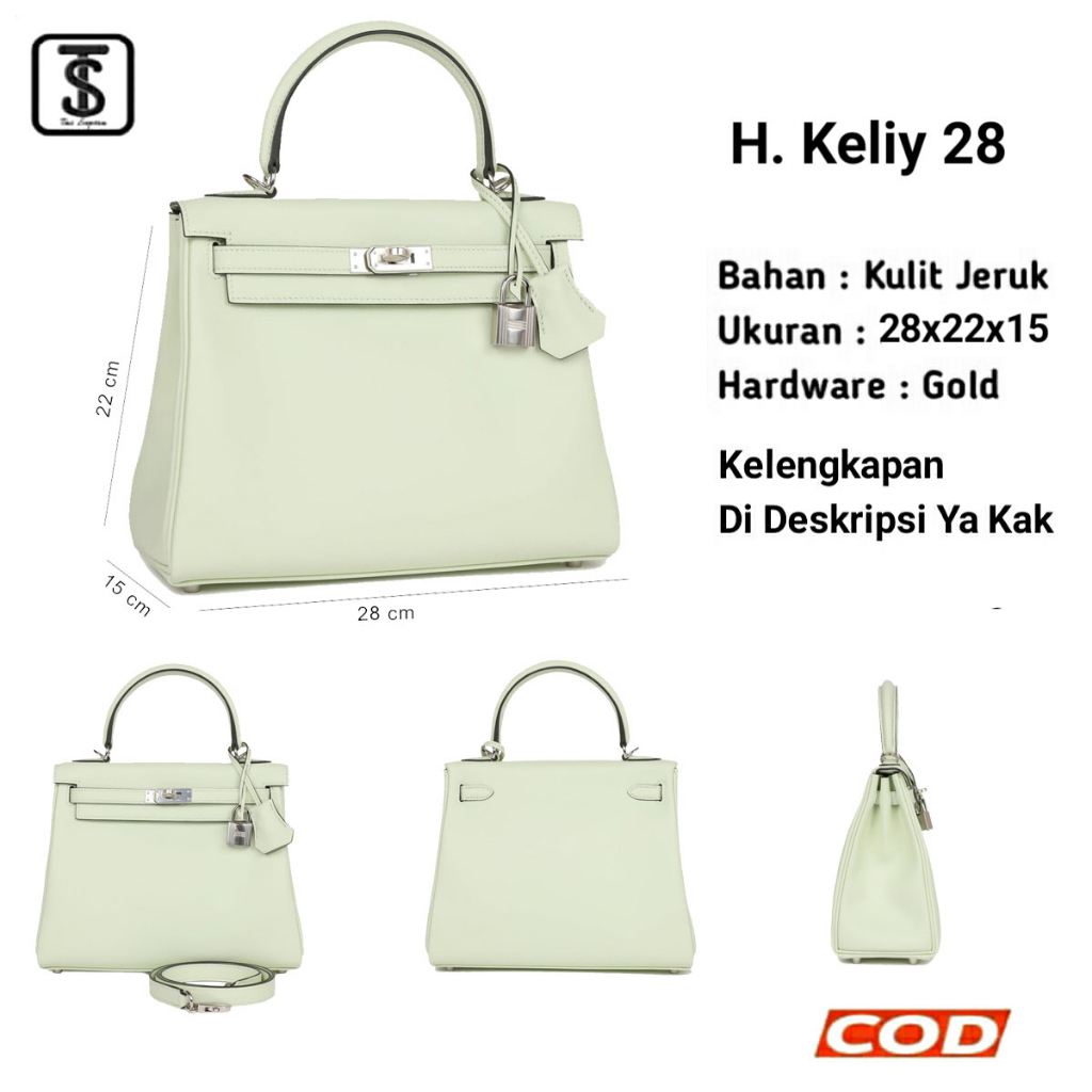 Jual Tas Wanita Kremes Kelly 28 Premium Warna Hijau Muda | Tas ...