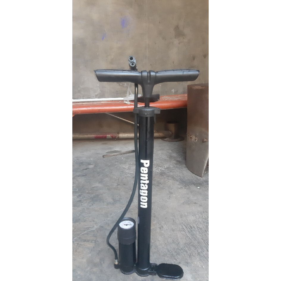 Jual Pompa Sepeda Motor Bola Merk Pentagon Alloy Double cop meteran ...