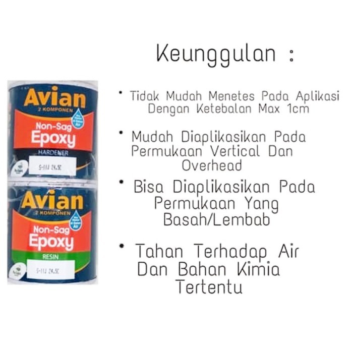 Jual Lem Epoxy Avian Non-Sag 800gr Kayu Kapal Besi Lem Sebaguna Area ...