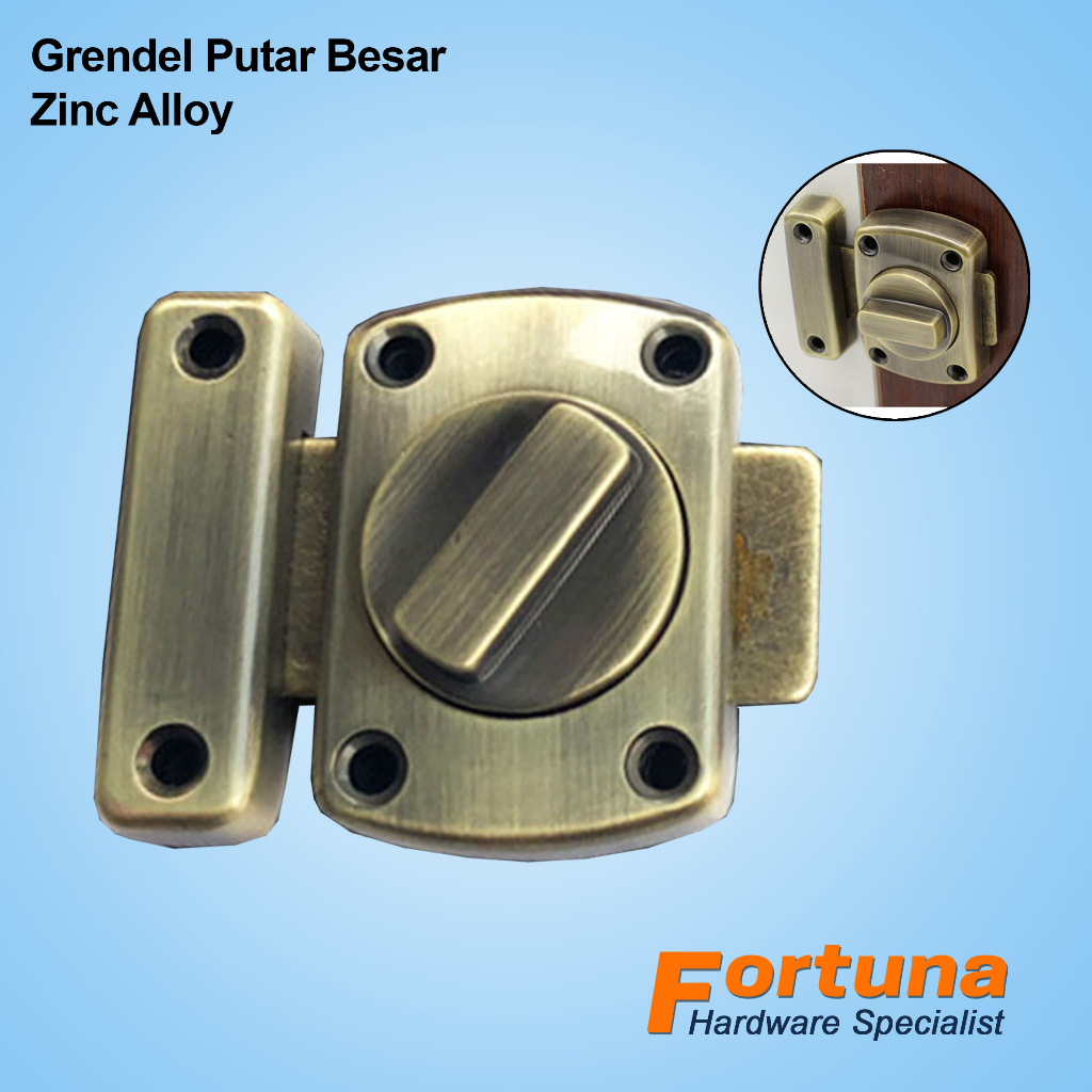 Jual FORTUNA Grendel Pintu Kotak Bolak Balik Besar / Grendel Pintu ...