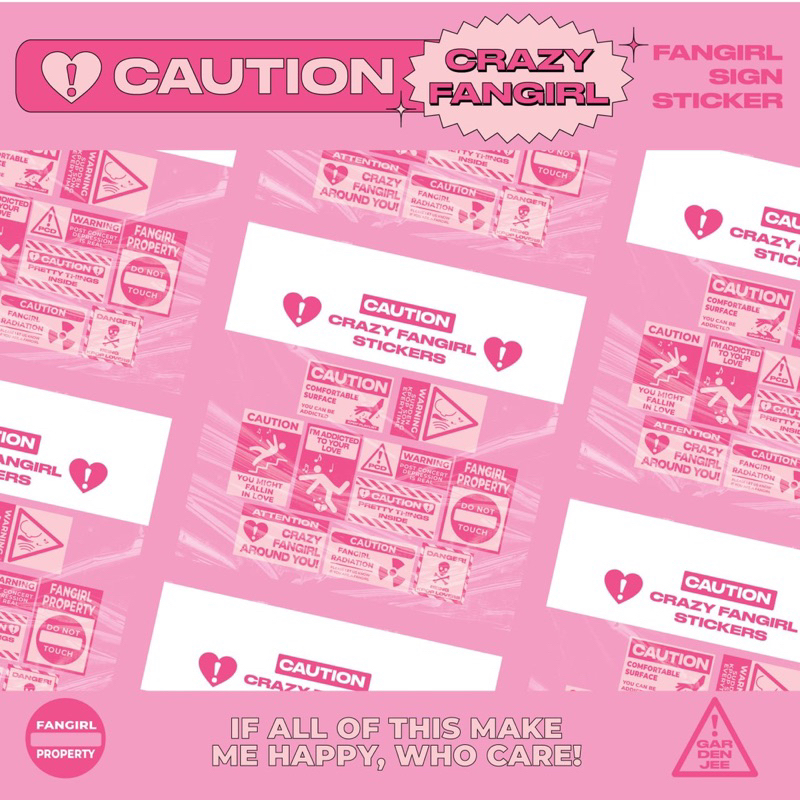 Jual CAUTION CRAZY FANGIRL Sticker Pack | Shopee Indonesia