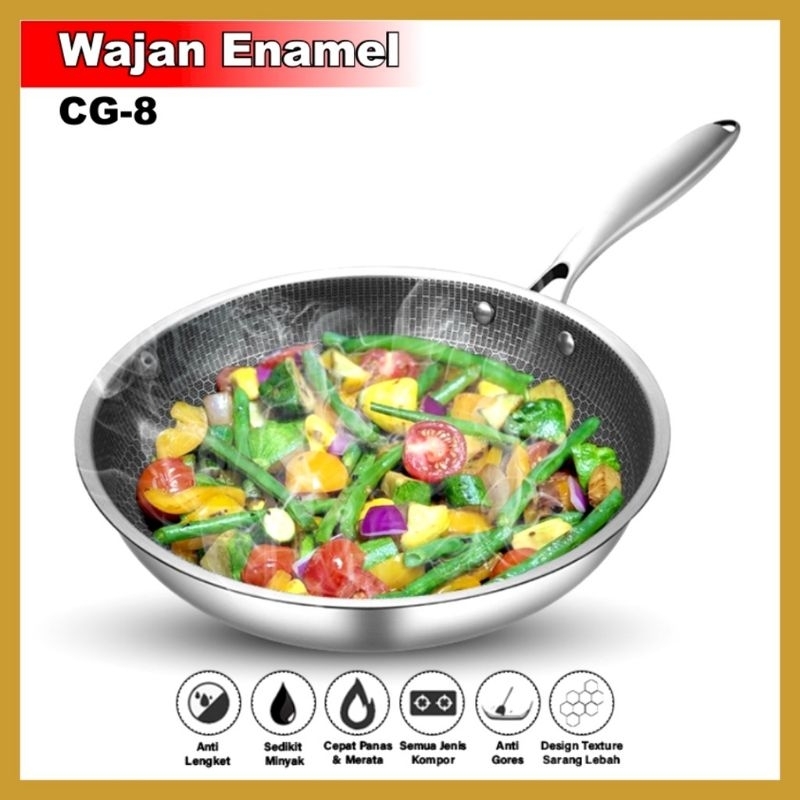 Jual WAJAN ENAMEL WAJAN PENGGORENGAN UKURAN 34CM | Shopee Indonesia