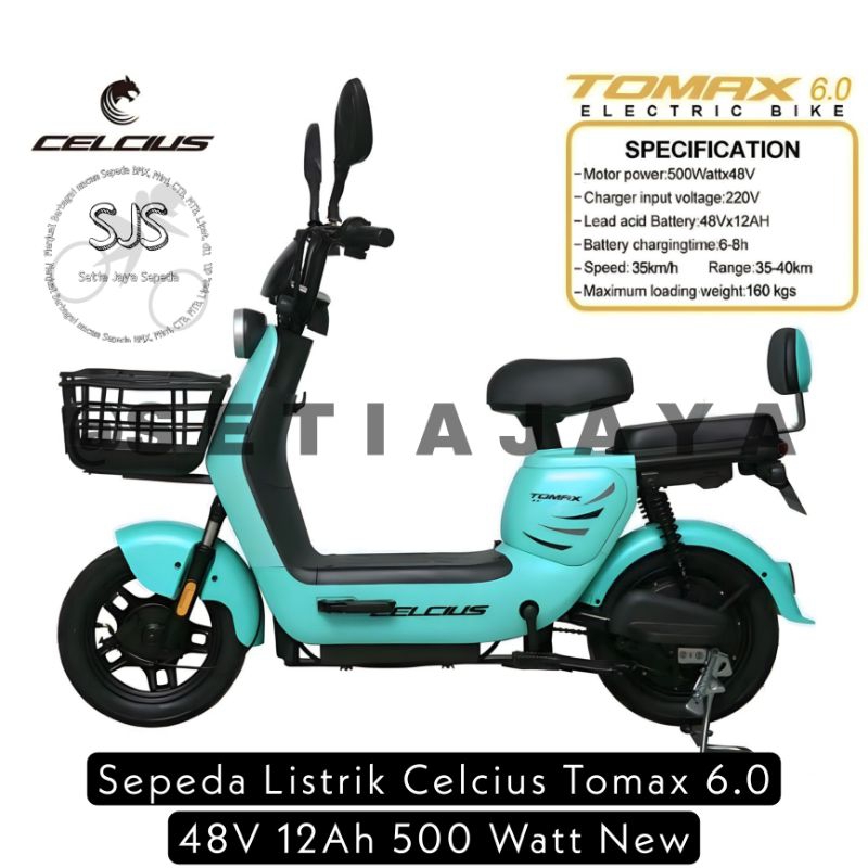 Jual Sepeda Listrik / Electric Bike CELCIUS TOMAX 6.0 48V 12Ah 500 Watt ...