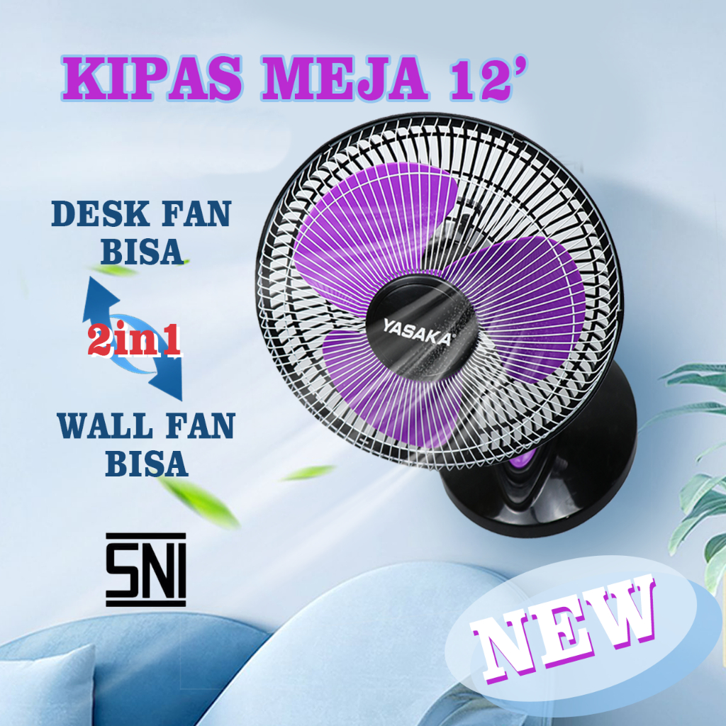 Jual KIPAS ANGIN DINDING MEJA 2 IN 1YASAKA 12 INCH wall fan/elektronik ...