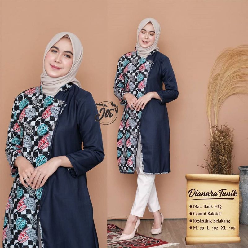 Jual Tunik Batik Kombinasi Modern Atasan Model Kimono | Shopee Indonesia