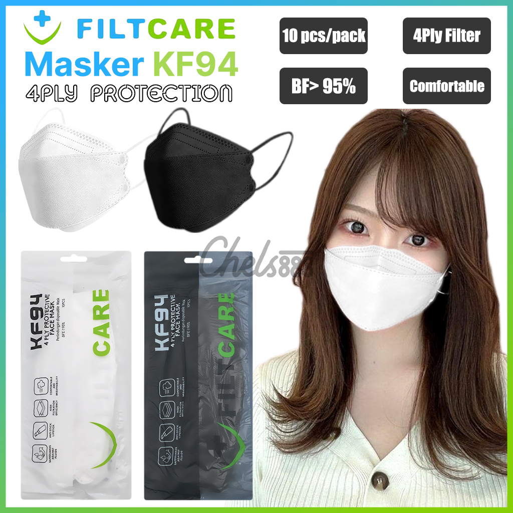Jual Masker Kf94 Kf 94 FILTCARE Earloop Tali Kuping 4 ply isi 10 pcs | Shopee Indonesia