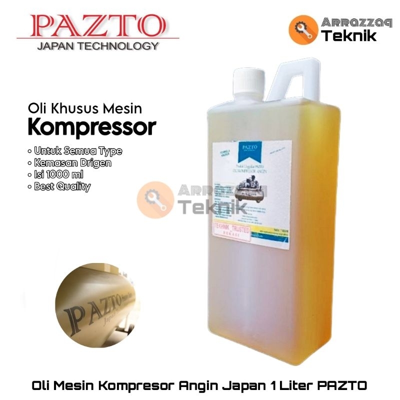 Jual Oli Mesin Kompresor Angin PAZTO Japan 1 Liter - Oil for Compressor ...