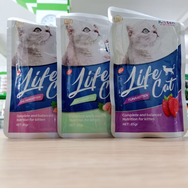 Jual Life Cat Sachet kitten wetfood 85gr | makanan basah pouch All ...