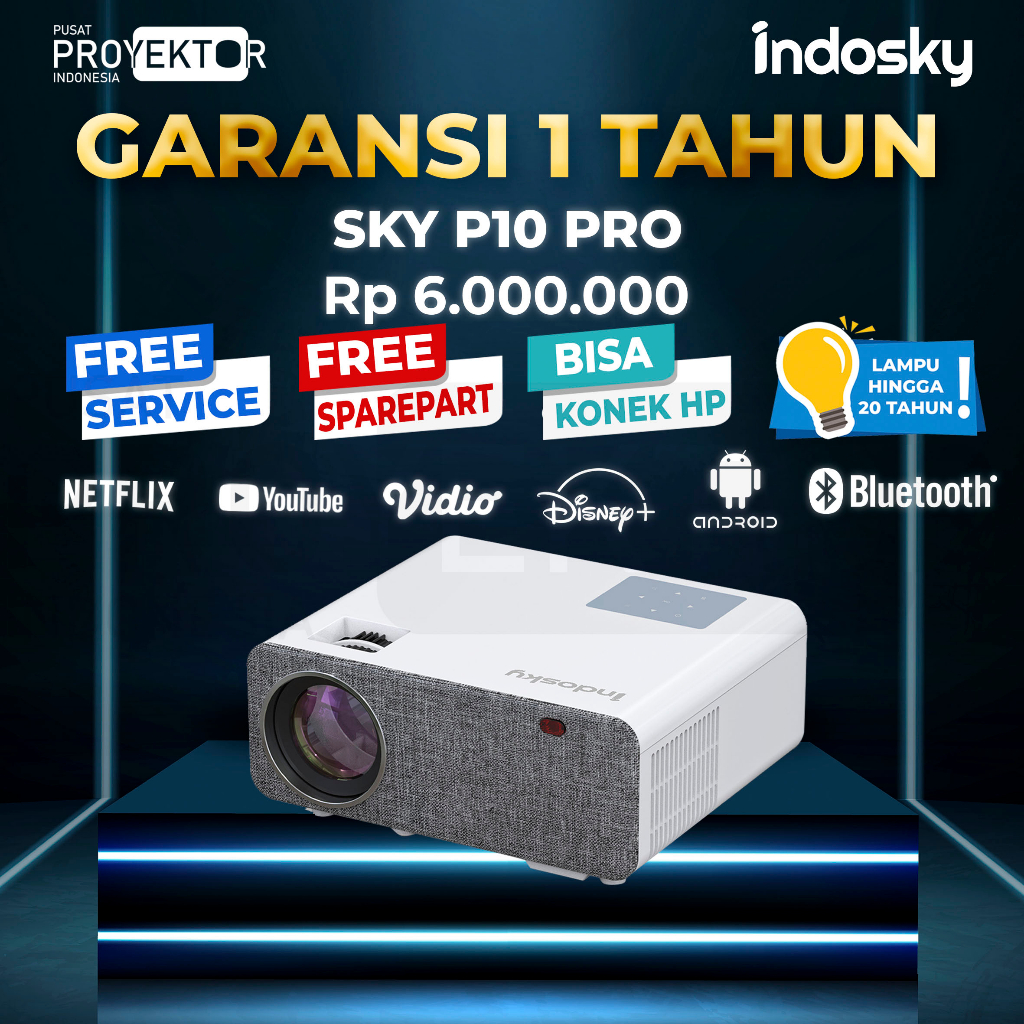 Jual Pusat Proyektor Indonesia - Proyektor Android Indosky P10 PRO ...