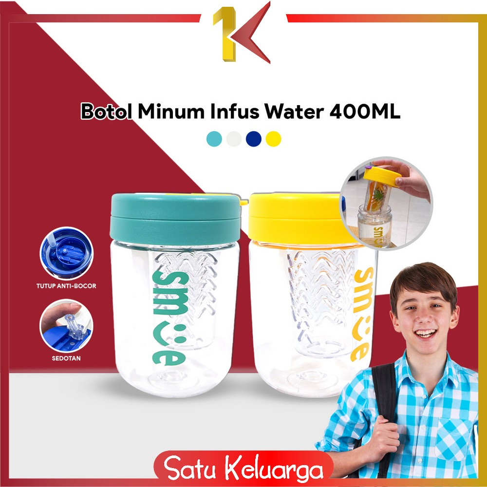 Jual SK-C828 Botol Minum Infus Water Transparan Minimalis 400ML Anti ...