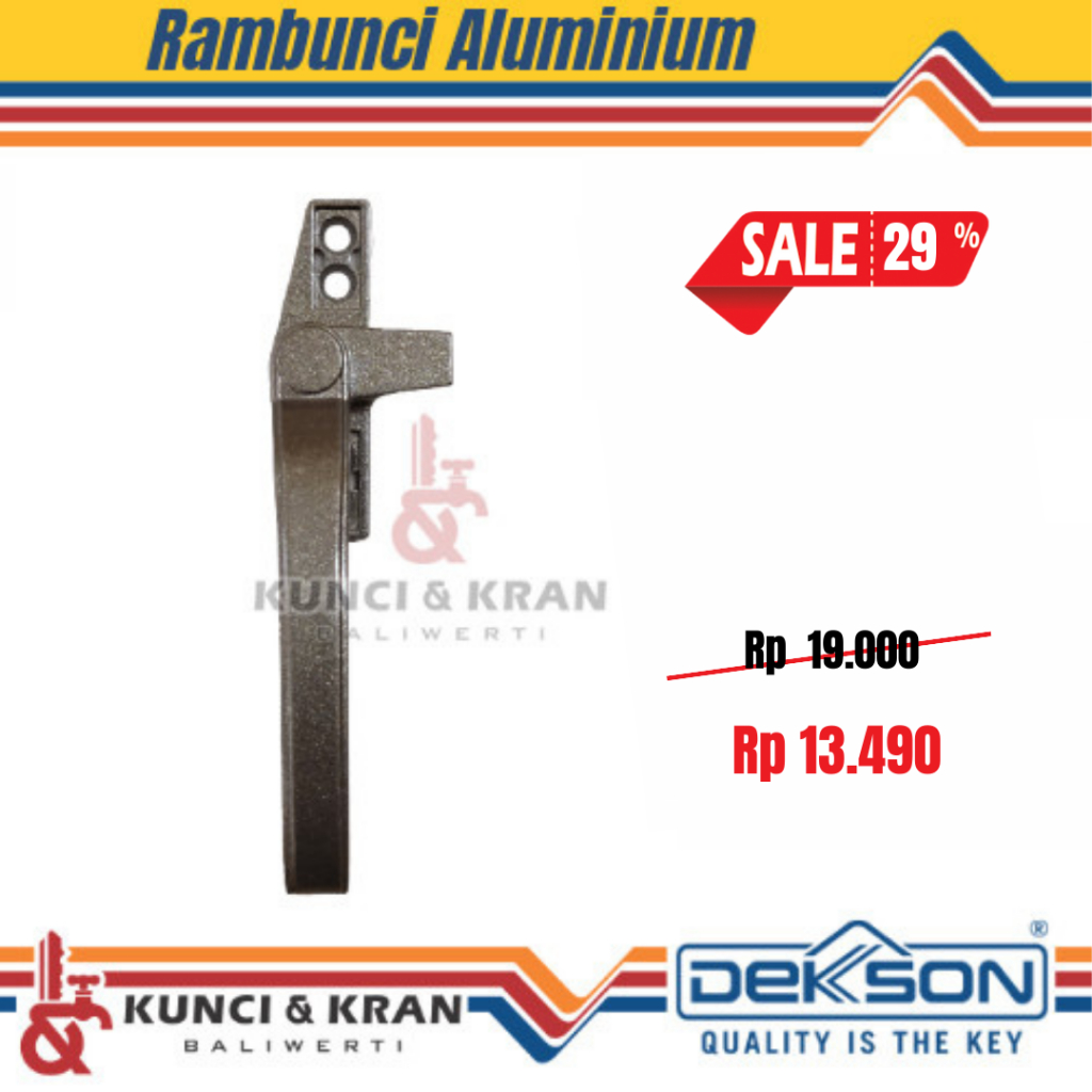 Jual Rambuncis Aluminium Dekkson CH 425 LH BROWN Grendel Jendela ...