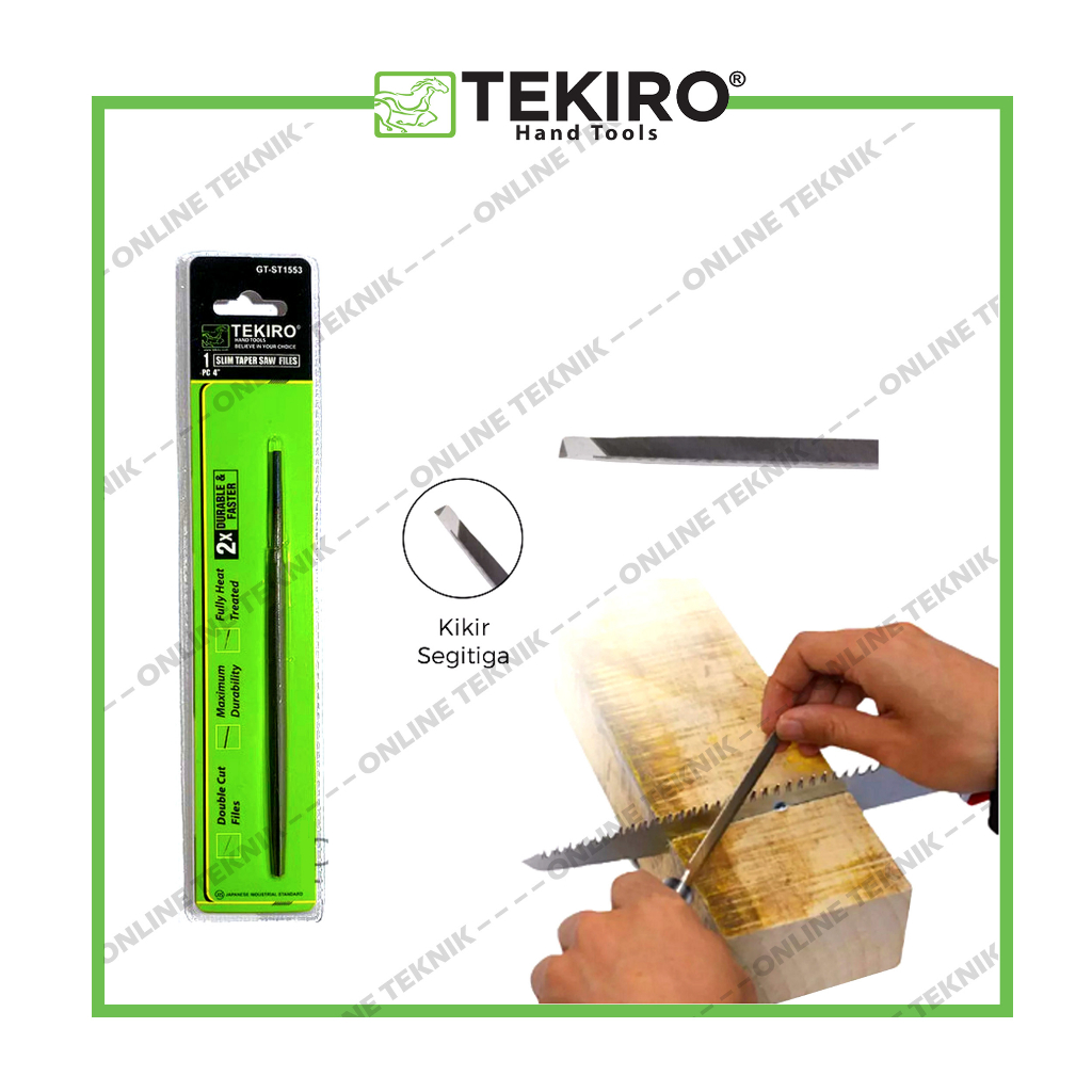 Jual Tekiro Kikir Gergaji Kayu Segitiga Slim Taper Saw Files 3" dan 4 ...
