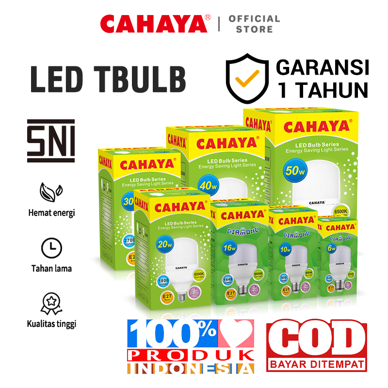 Jual CAHAYA - Lampu LED Tbulb 6/10/16/20/30/40 Watt Cahaya Putih ...