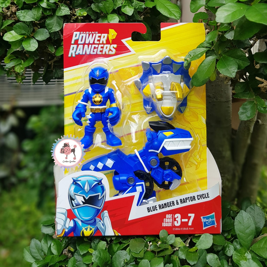 Jual Power Rangers Blue Ranger and Raptor Cycle Playset | Shopee Indonesia