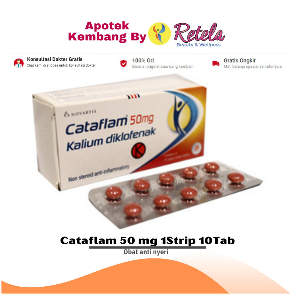 Jual CATAFLAM 50MG 1 BLISTER ISI 10 TABLET | Shopee Indonesia