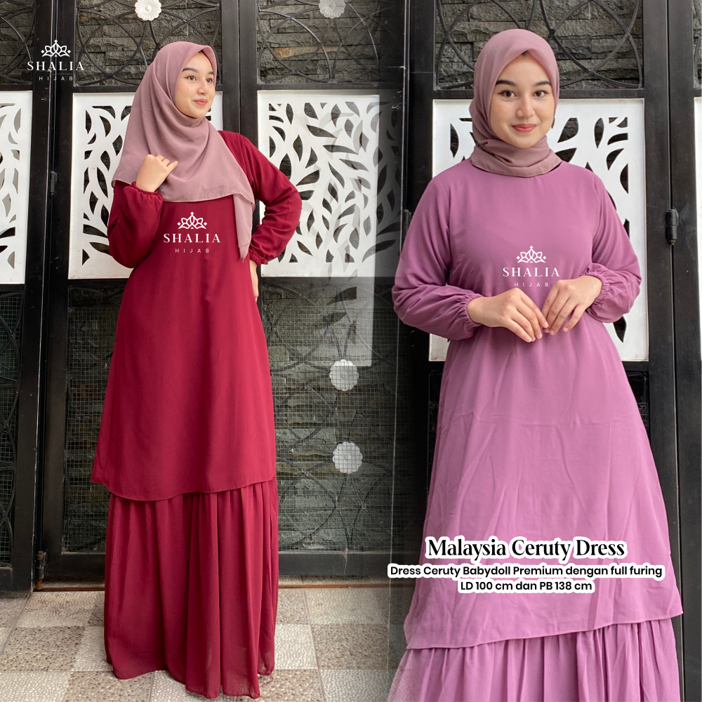 Jual Gamis MALAYSIA Ceruty Babydoll Terbaru Premium Full Furring Dress ...