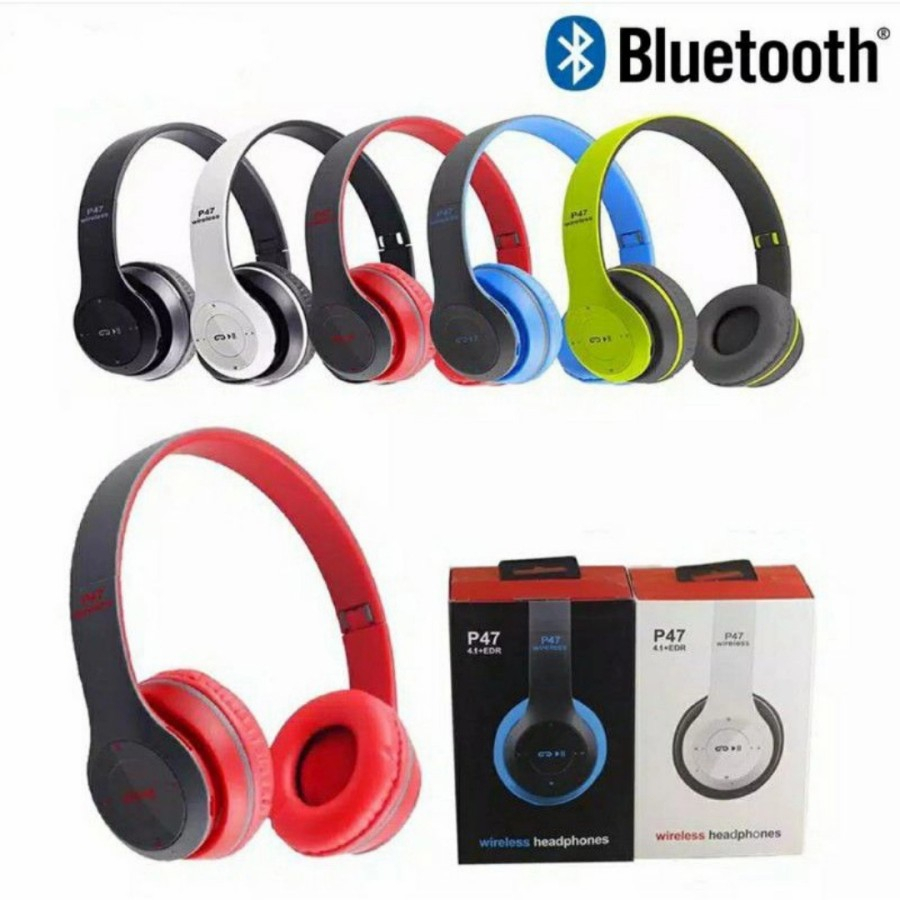 Jual Headphone Headset Bando Bluetooth Wireless Portable Stereo P47 ...