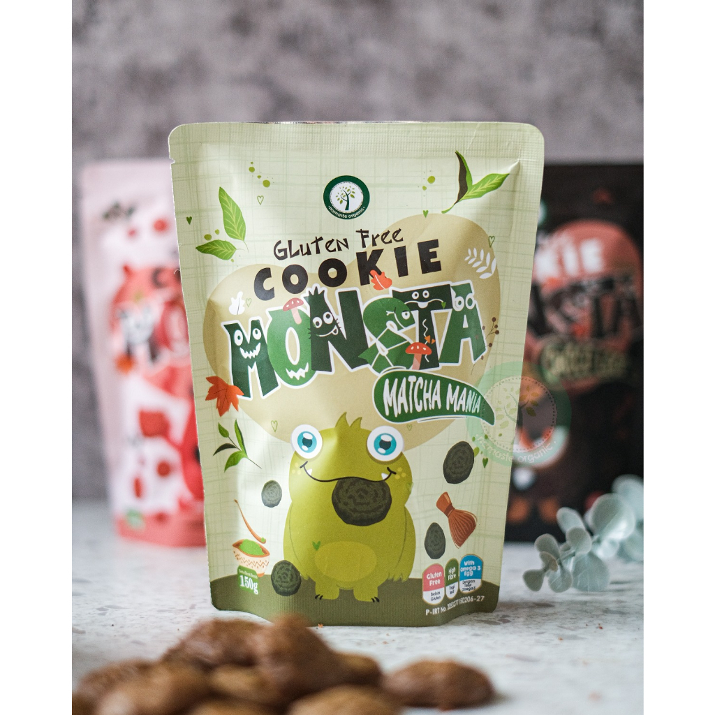 Jual GLUTEN FREE COOKIE MONSTA - MATCHA MANIA 150GR | Shopee Indonesia