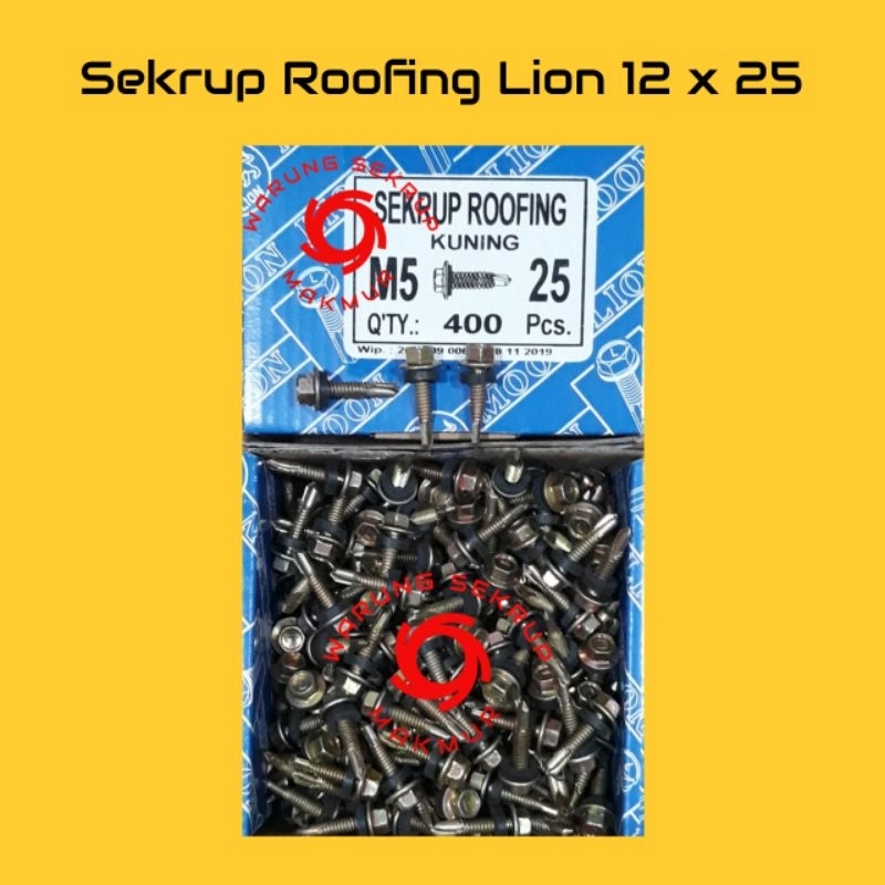 Jual (50 pcs) Sekrup Roofing Moon Lion 12x25 / Sekrup Roofing Kuning 2 ...