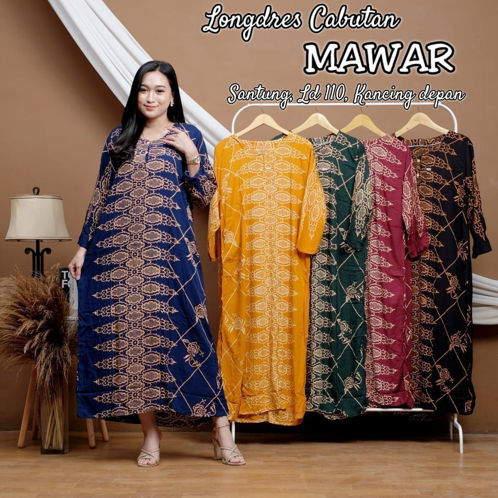 Jual Daster Lukis Panjang Longdress Santung Rayon Kekinian Daster ...