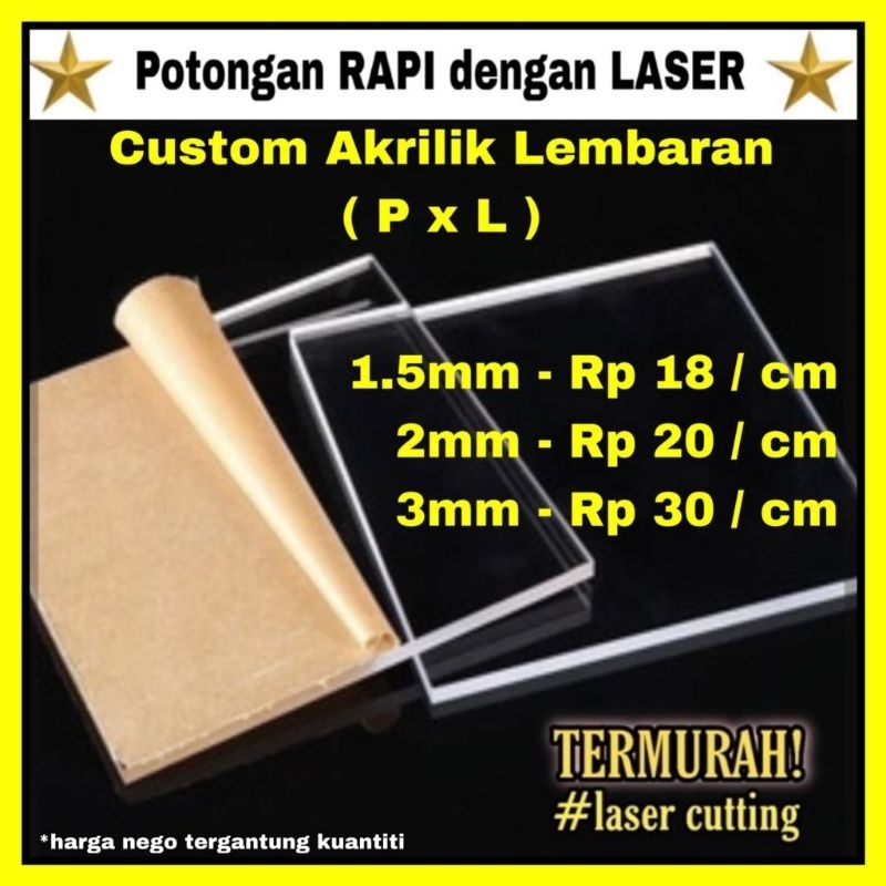 Jual AKRILIK Lembaran CUSTOM / Akrilik bening / Custom Akrilik / Acrylic | Shopee Indonesia