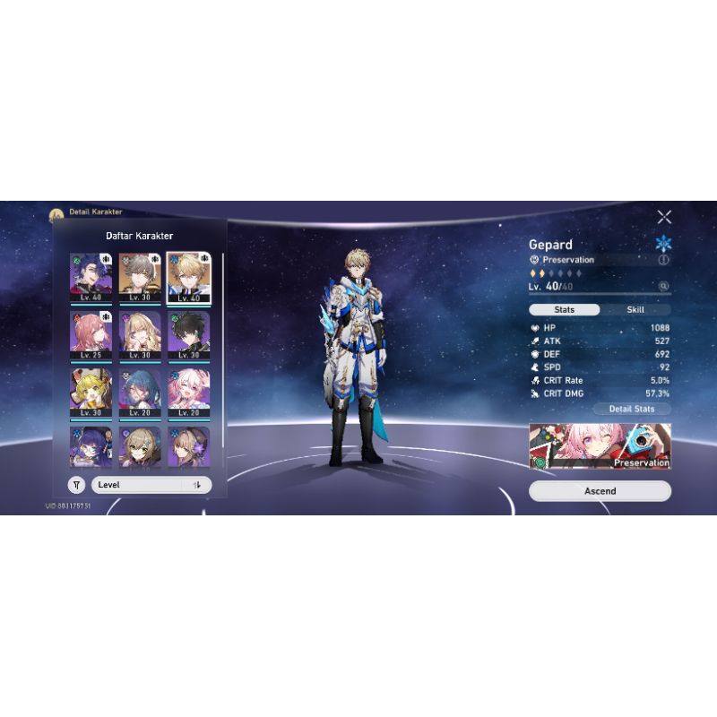 Jual Akun Honkai Star Rail Gepard | Shopee Indonesia
