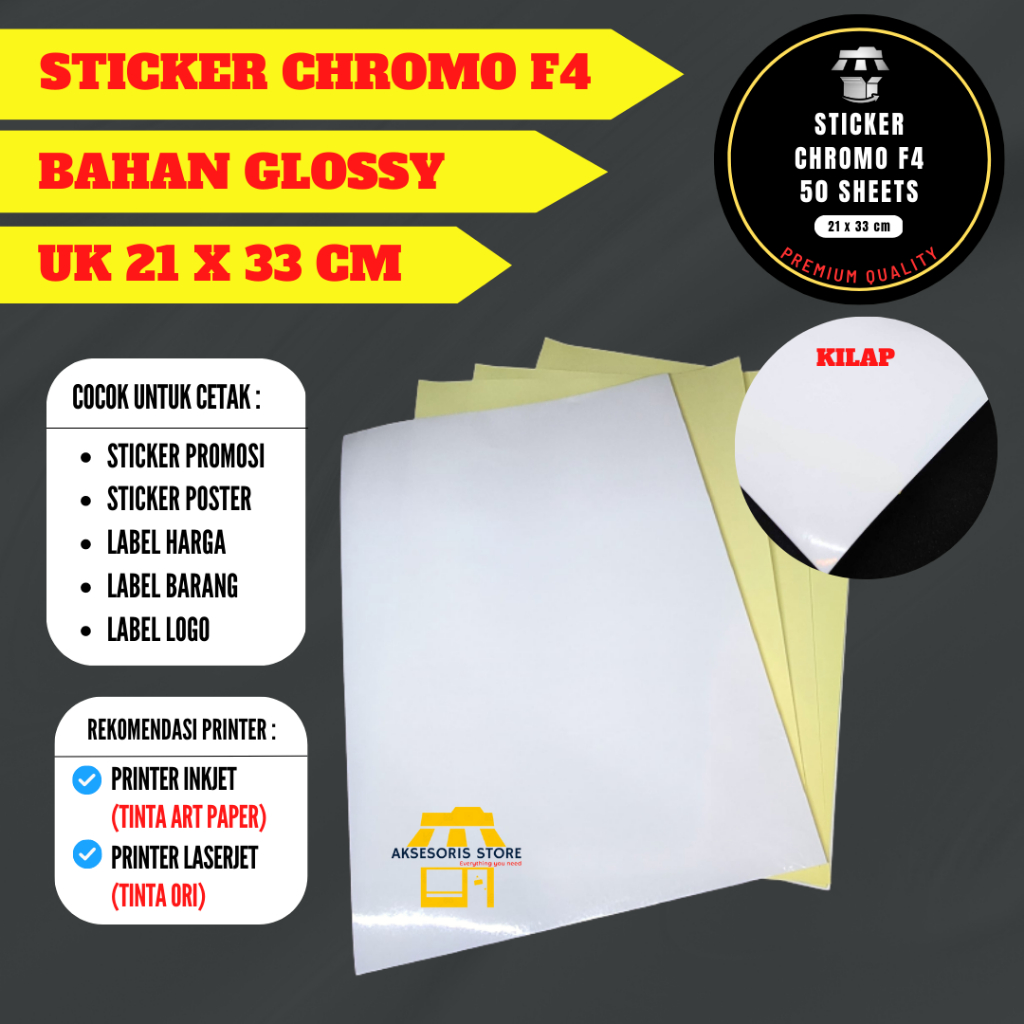 Jual STIKER A4 F4 / KERTAS STICKER A4 F4 | Shopee Indonesia