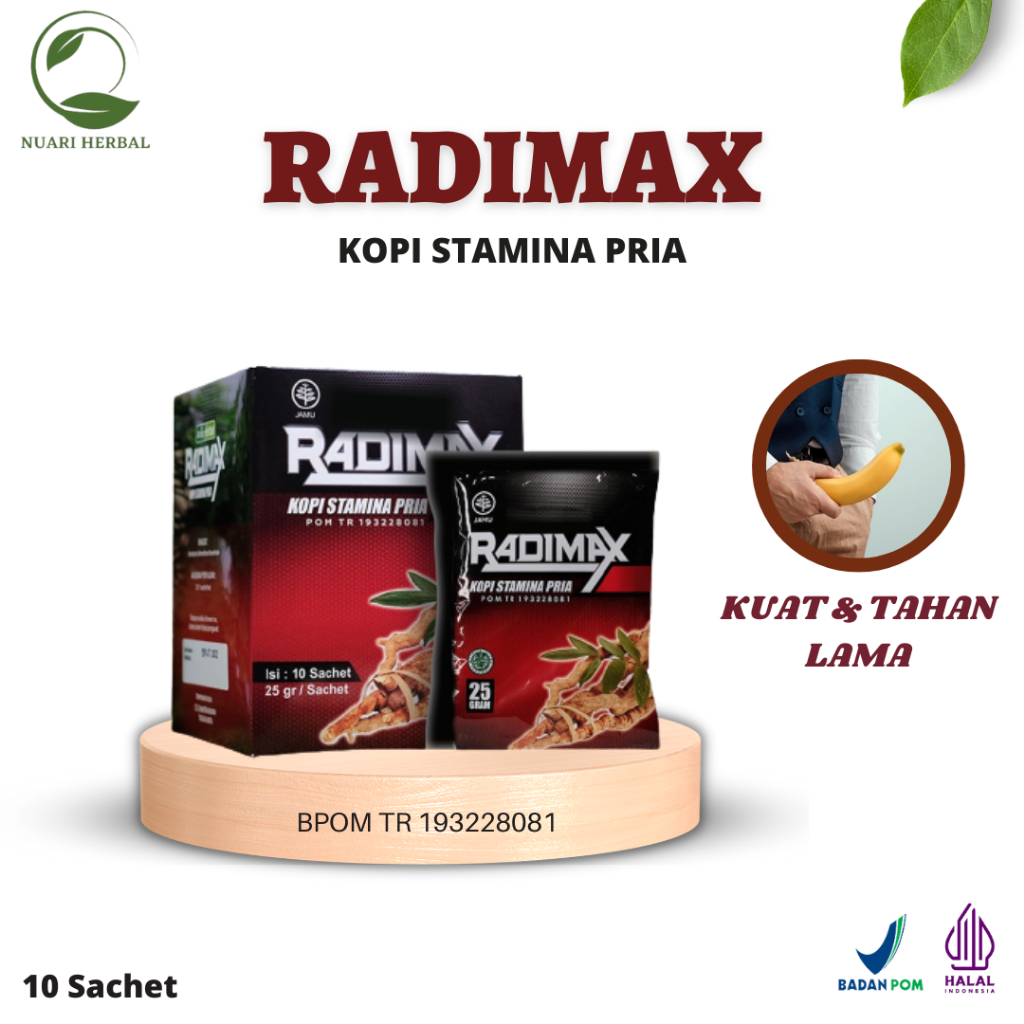 Jual Kopi Penambah Stamina Pria Kopi Radimax Original 1 Box Isi 10 ...