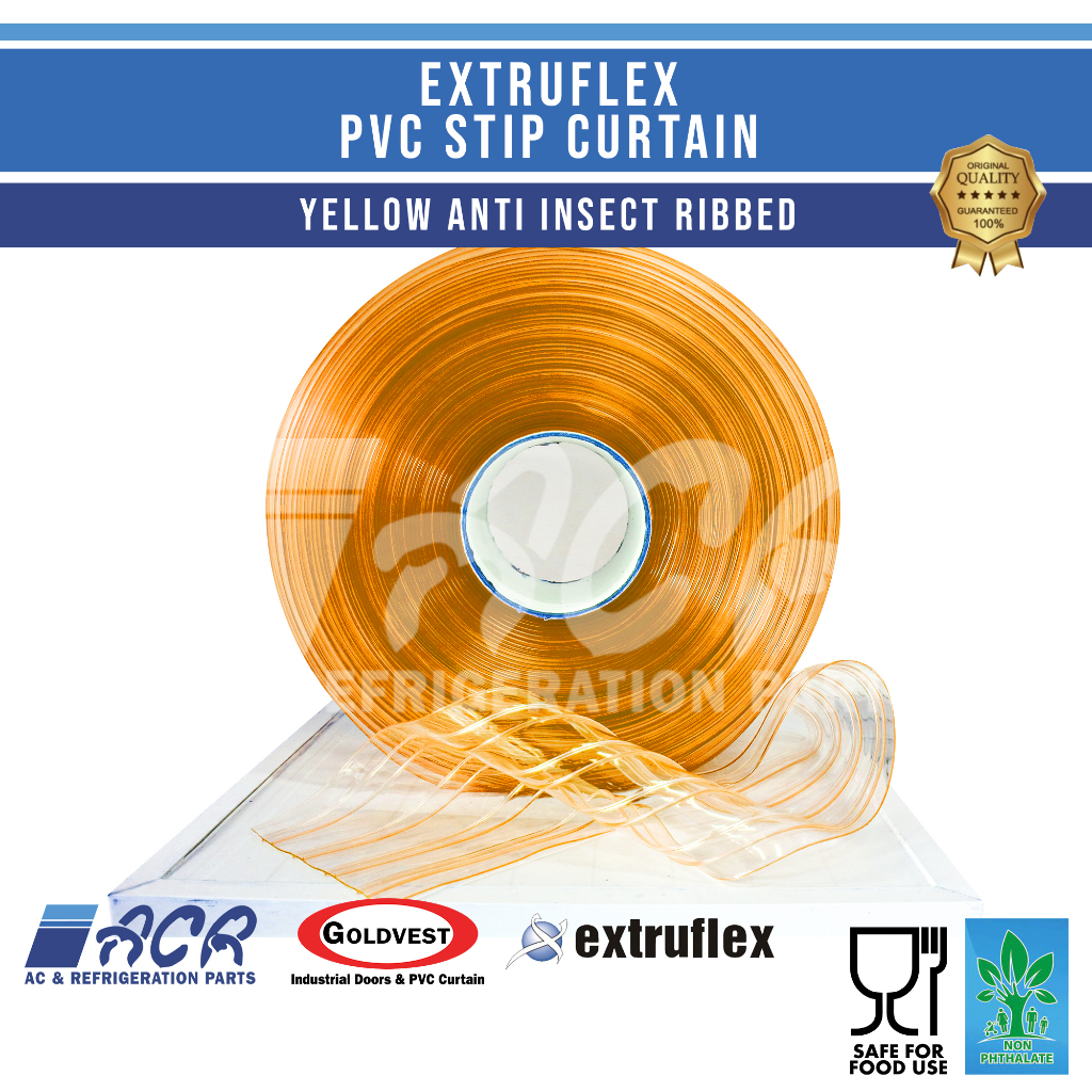 Jual PVC/Tirai PVC Yellow Anti Insect Ribbed 200mmmx2mm per Meter ...