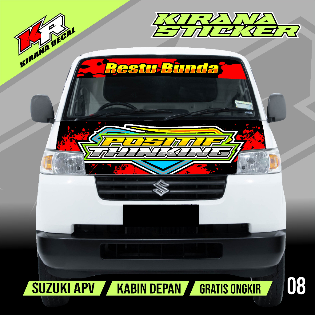 Jual STIKER MOBIL KABIN DEPAN APV PICKUP KIRANA STORE 08 | Shopee Indonesia