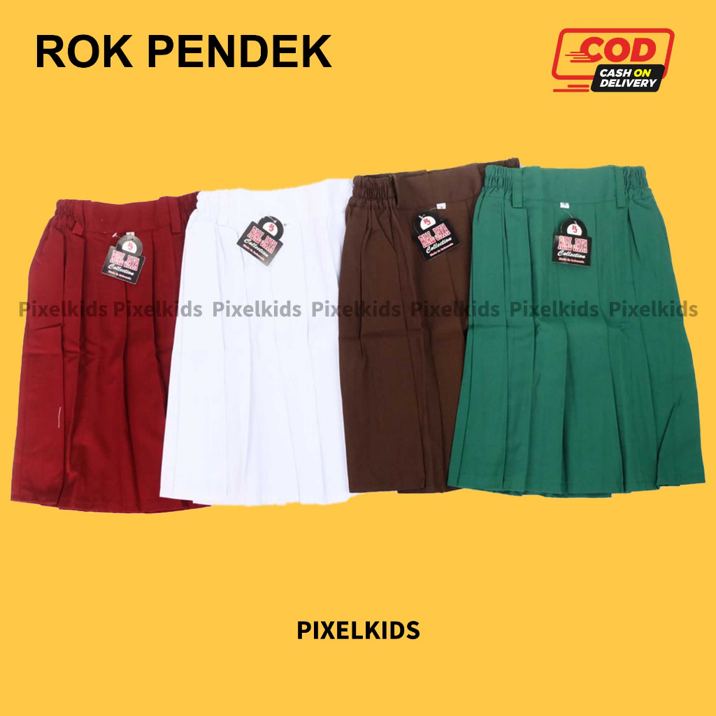 Jual Rok Pendek SD MI Merah Coklat Putih Hijau Rok Rempel Perempuan | SERAGAM SEKOLAH | | Shopee ...