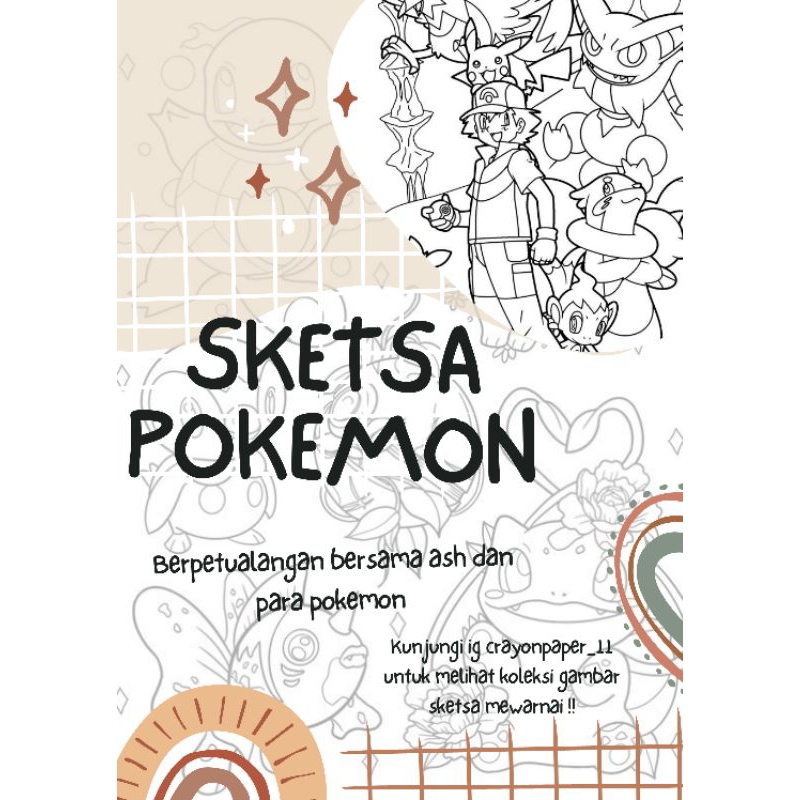 Jual POKEMON - Sketsa Mewarnai - Sketch - Gambar Pokemon - Coloring ...