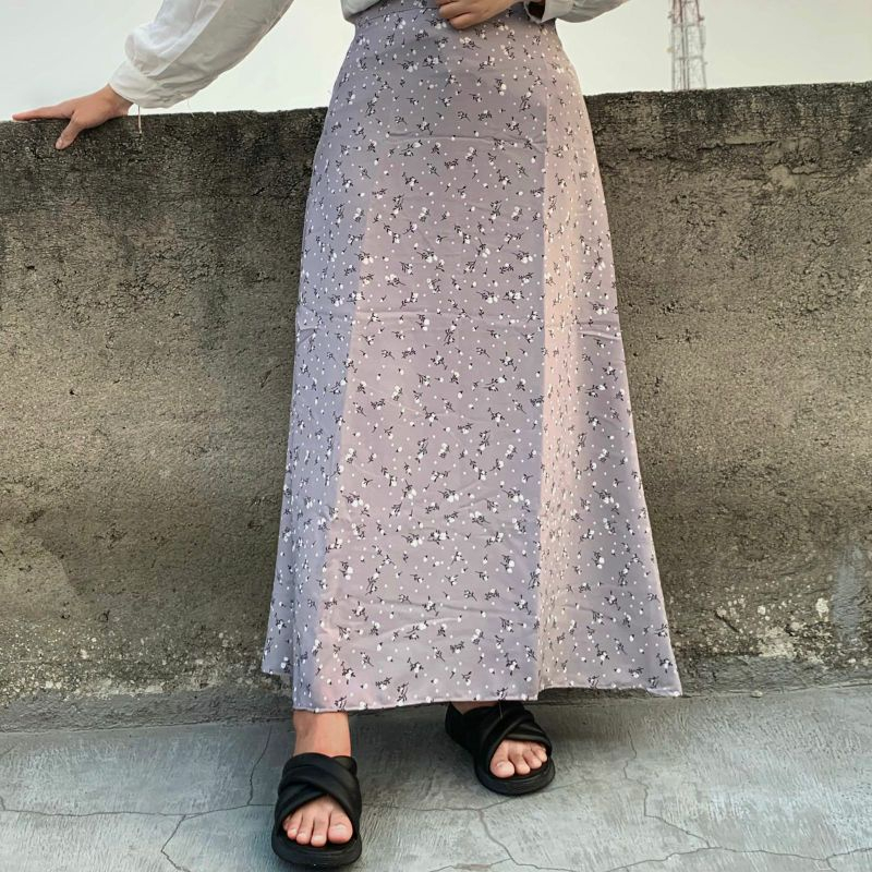Jual ROK KOREA BELLA I ROK MOTIF BUNGA SPAN I FLORAL SKIRT I KOREAN ...