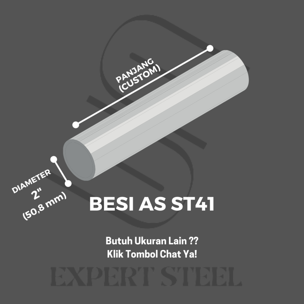 Jual BESI AS ST41 DIAMETER 2 INCH (50,8mm) x CUSTOM | Shopee Indonesia