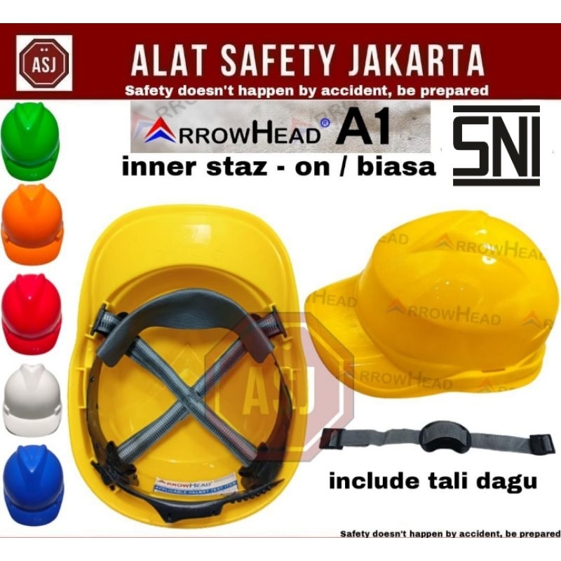 Jual Helm Safety Proyek ArrowHead A1 Inner Staz On/ Inner Biasa ...