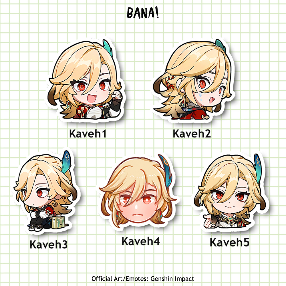Jual Stiker KAVEH Genshin Impact Sticker Vinyl Waterproof Bijian | BANA ...