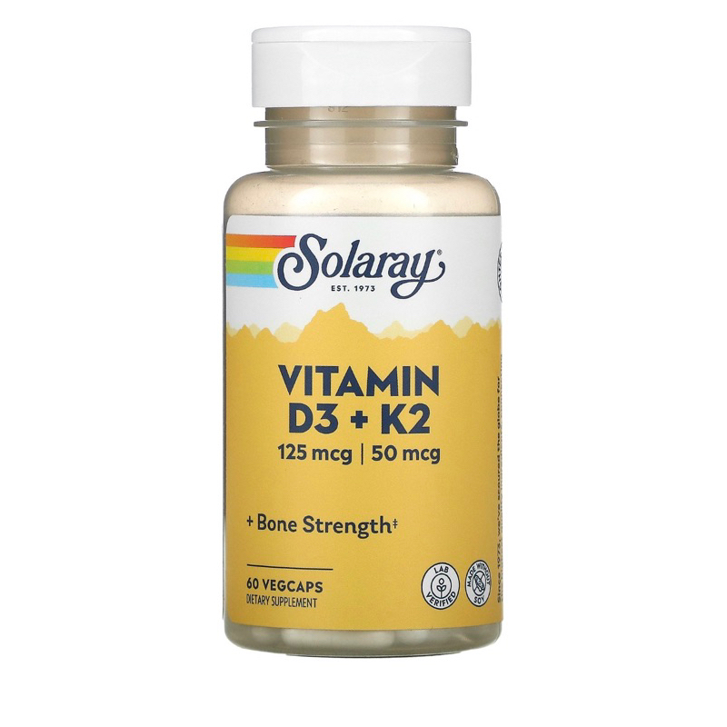 Jual Solaray Vitamin D3 K2 5000 IU 60 Veg Vitamin D3K2 Tulang Gigi ...