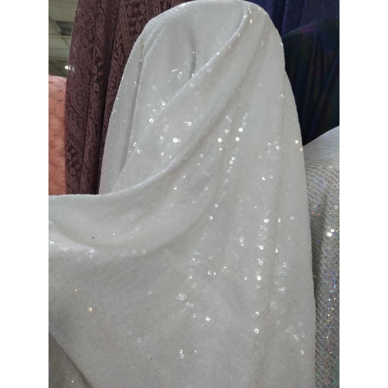 Jual KAIN PAYET / SEQUIN PUTIH BW | Shopee Indonesia